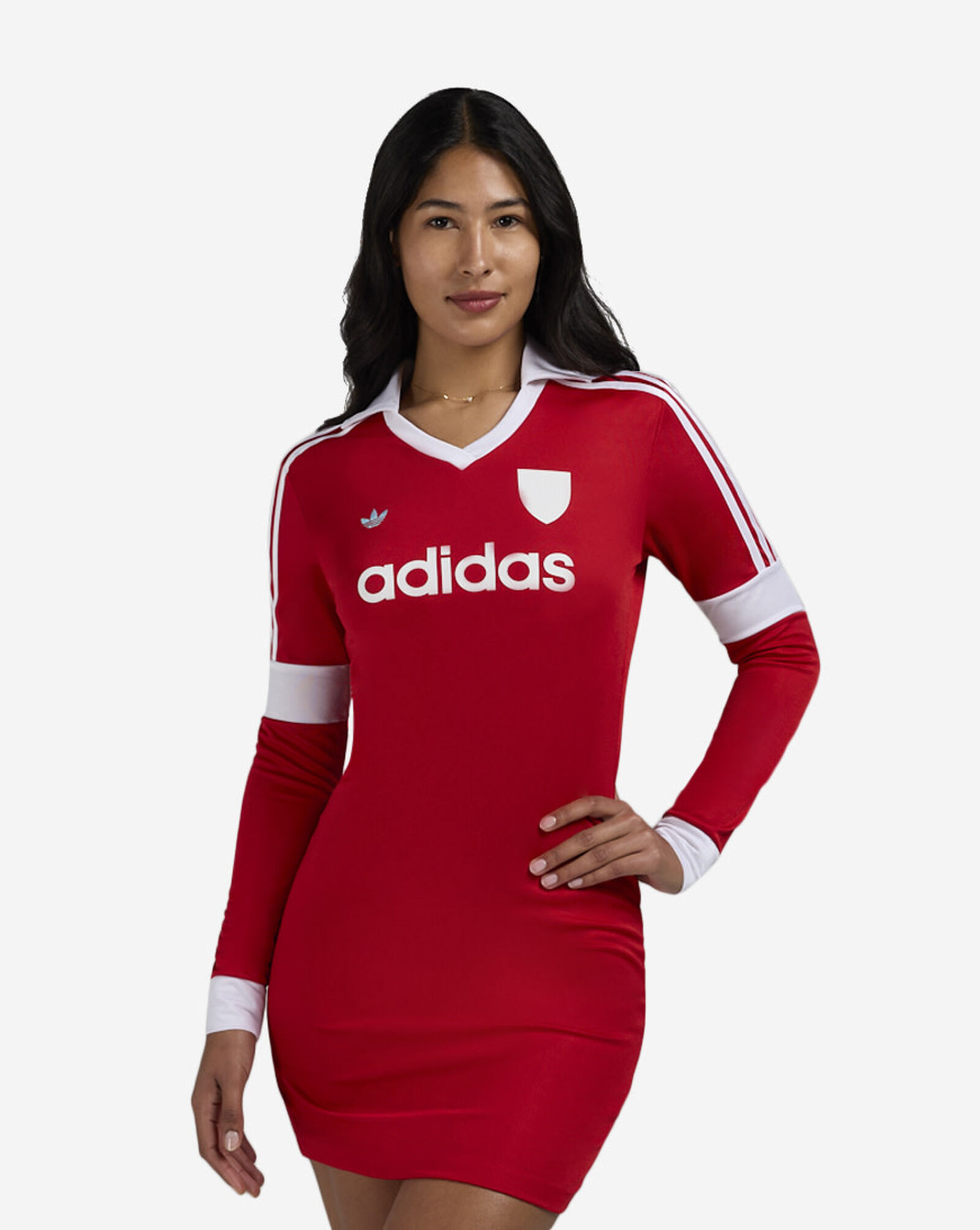 Shop adidas Graphic Football Jersey Dress JY3526-BETTER-SCARLET red ...
