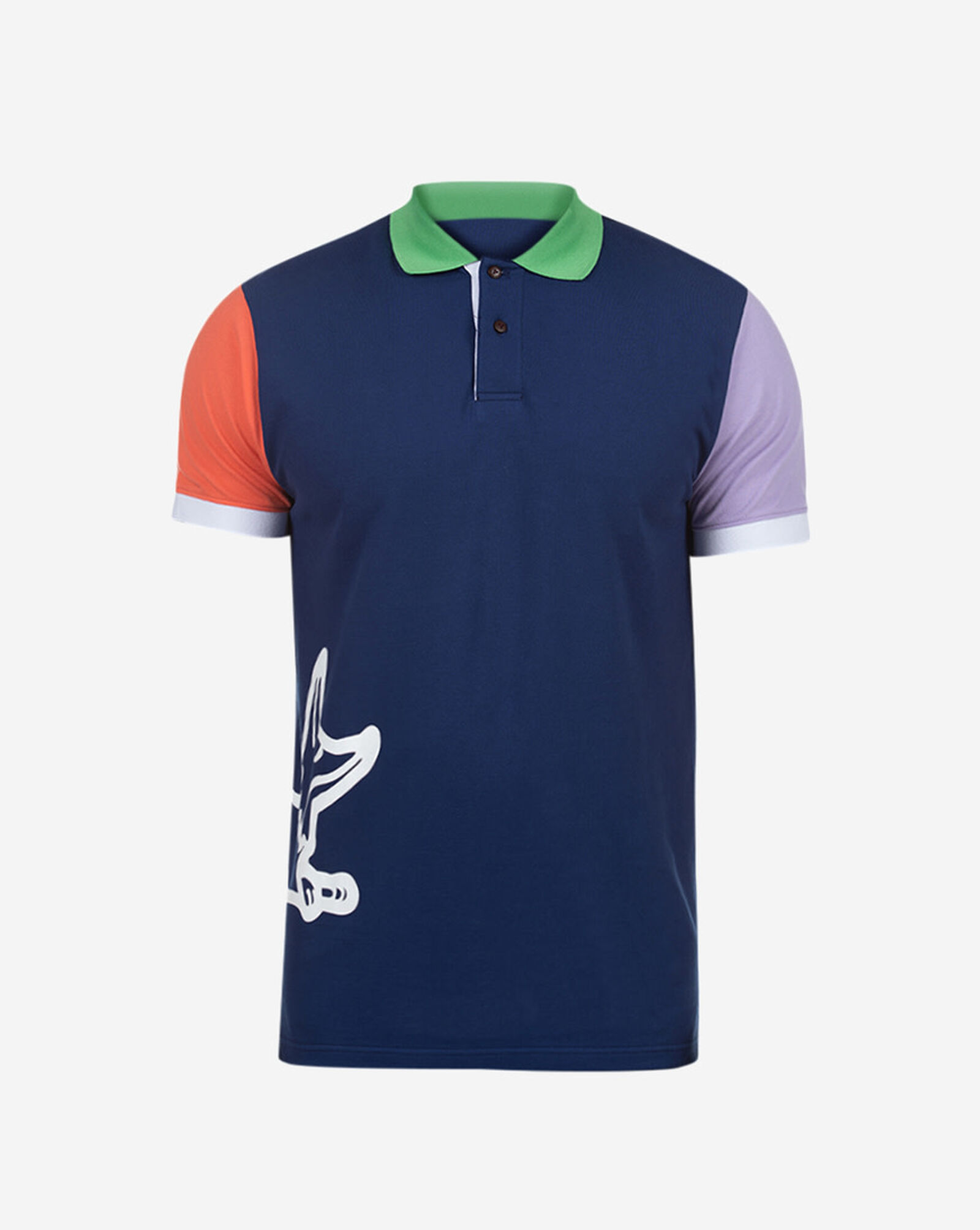 Shop Akoo Apparel Colorblock Shorts Sleeve Knit Polo 7310310-BLU blue ...