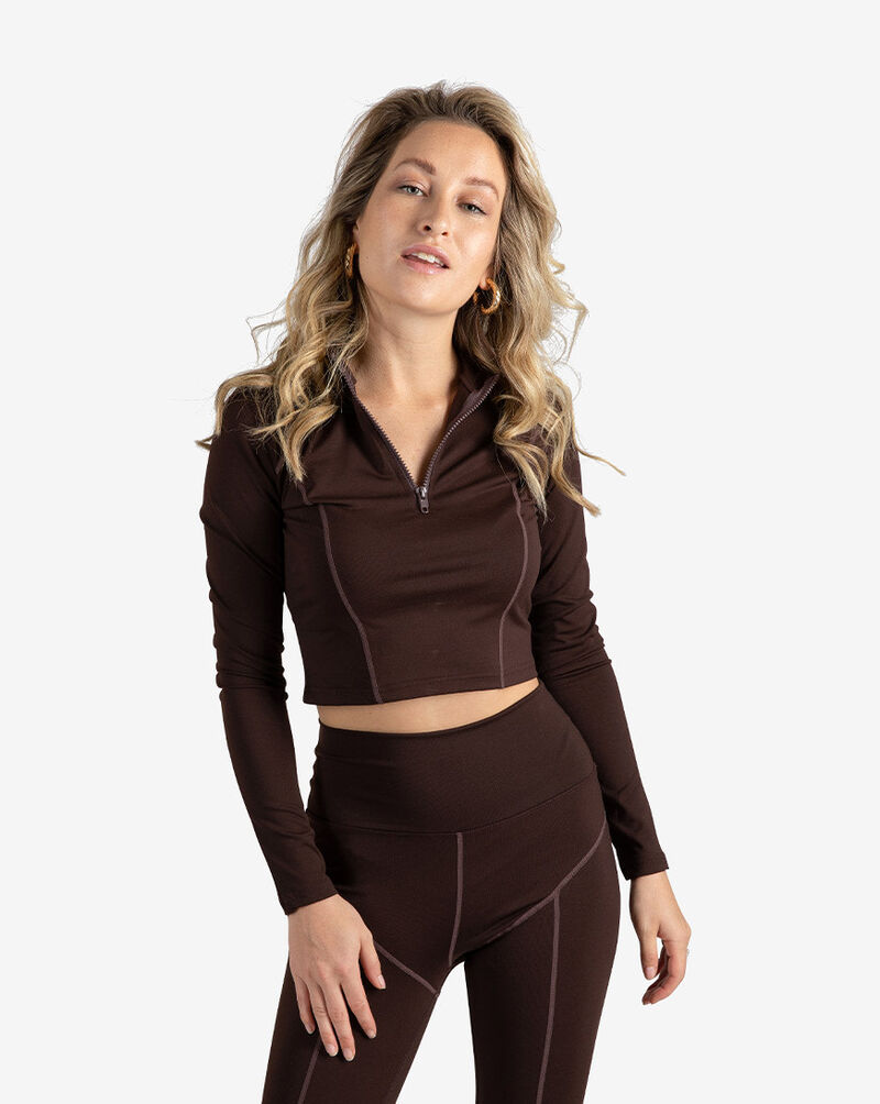 Shop Allure Allure Piping Top AJ812-CHOC brown | SNIPES USA