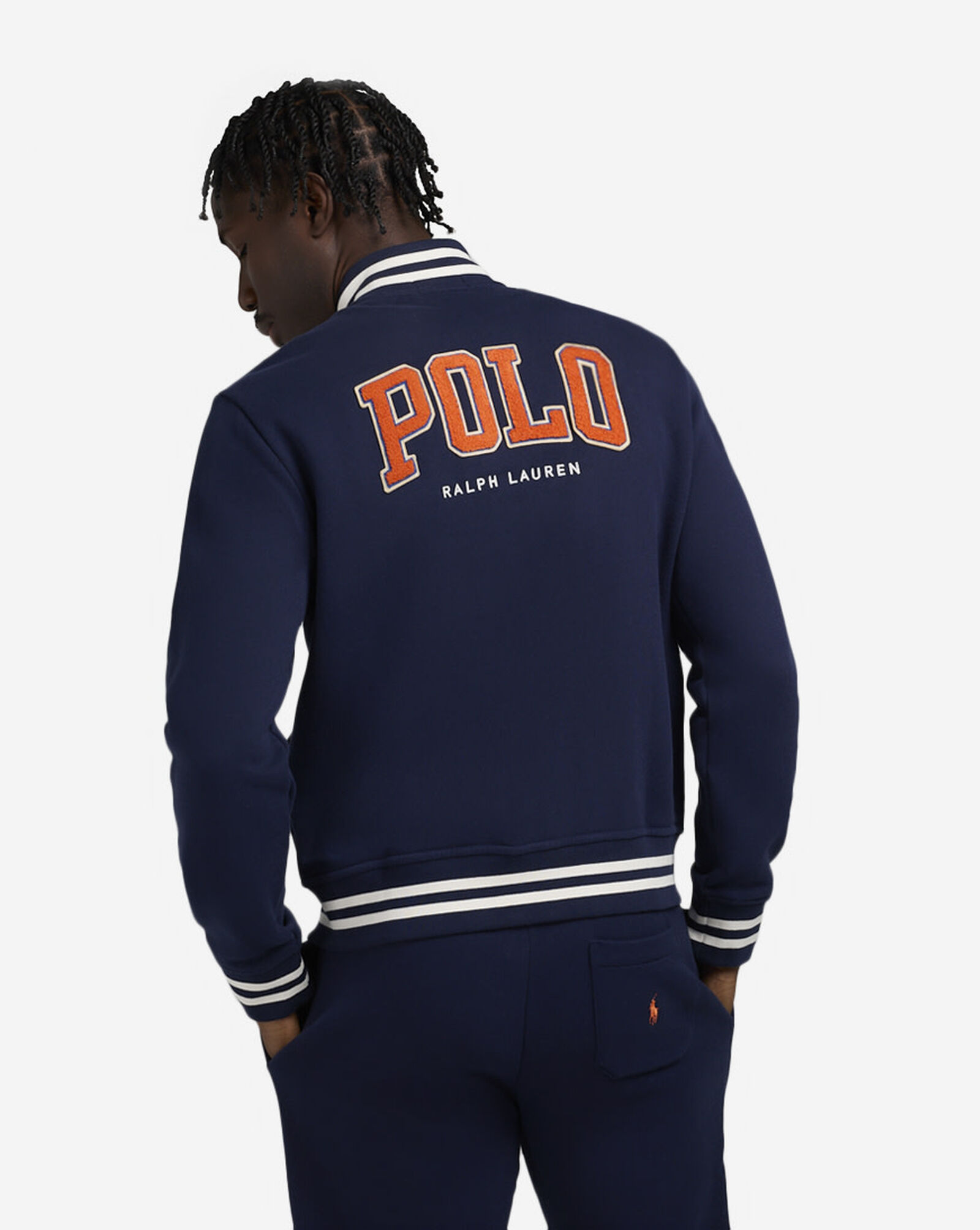 Shop Polo Ralph Lauren The RL Fleece Baseball Jacket 710959022001-NVY ...