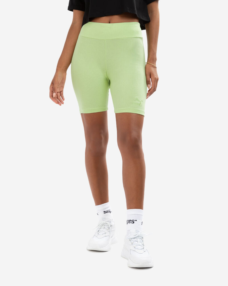 Shop PUMA Classics Ribbed Biker Shorts 533507-36 green | SNIPES USA