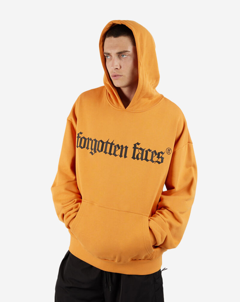 Shop Forgotten Faces Faded FOF Box Logo Hoodie FOF0056-FORG orange ...