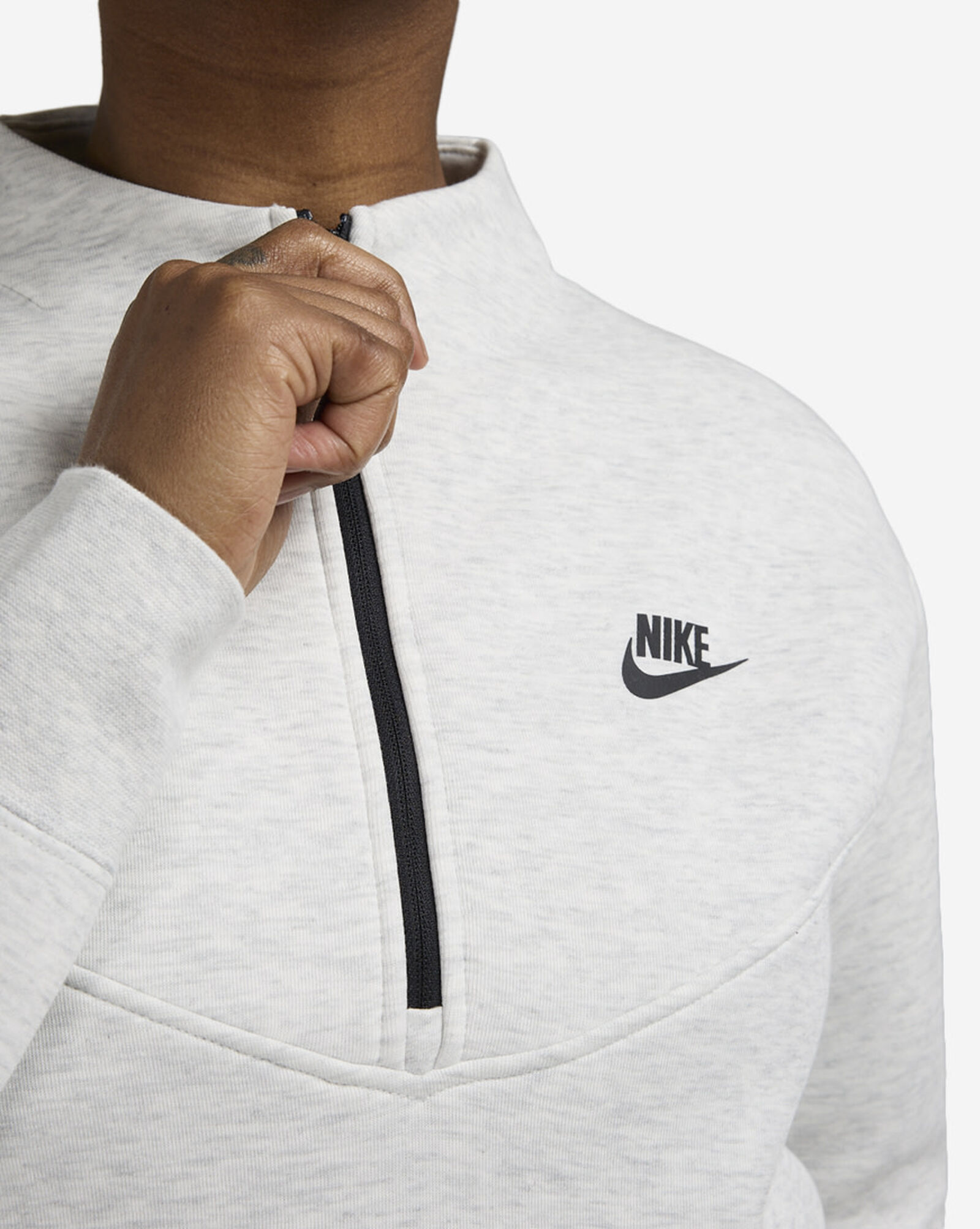 Shop Nike NSW Tech Fleece Cropped 1/2-Zip Top HJ1031-013 grey | SNIPES USA