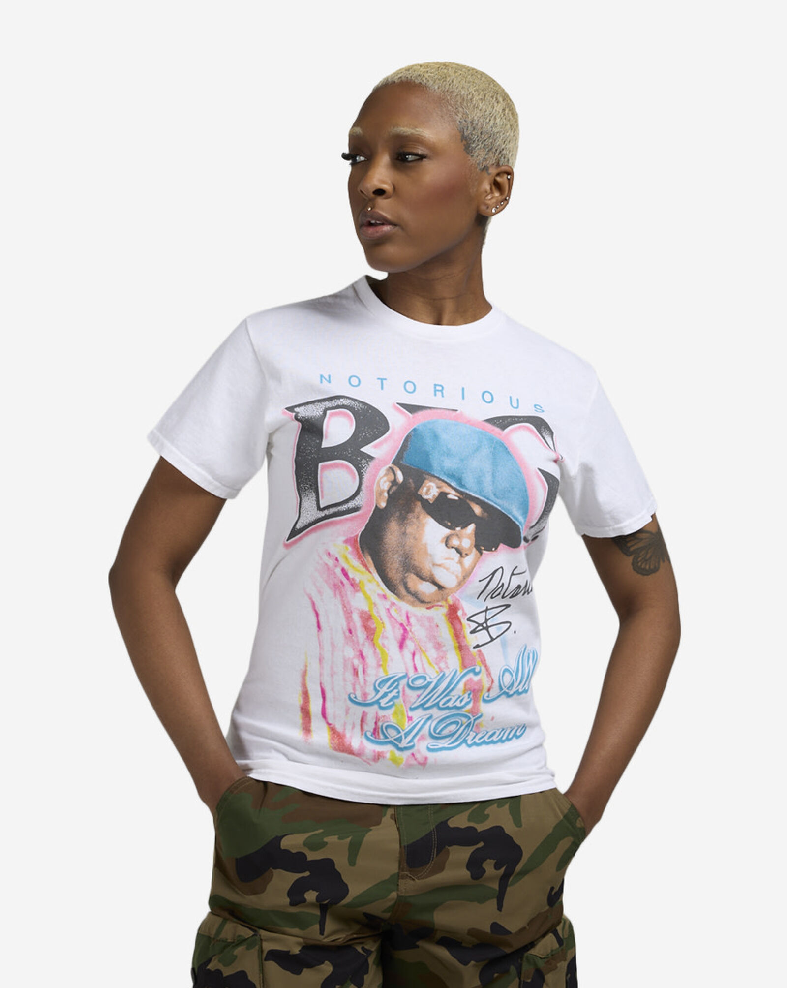 Shop Graphic Tees Biggie Neon Tee BSL139272 cream | SNIPES USA
