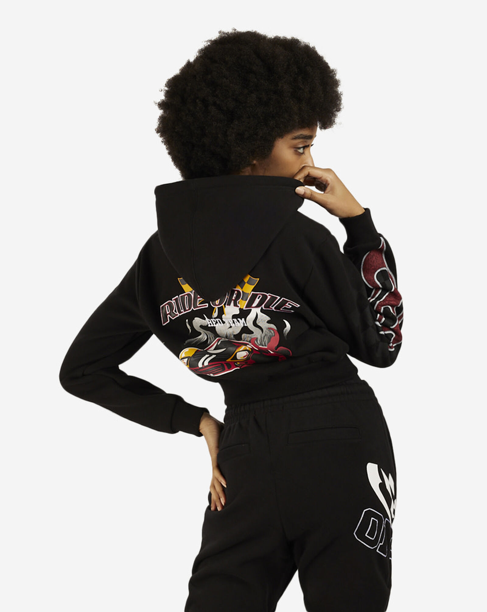 Shop Smoke Rise Racing Cropped Hoodie NO23986SN-BLK black | SNIPES USA
