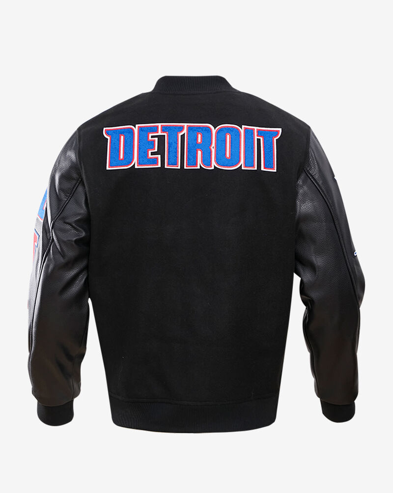 Shop Pro Standard Detroit Pistons Logo Varsity Jacket BDP651680 black ...