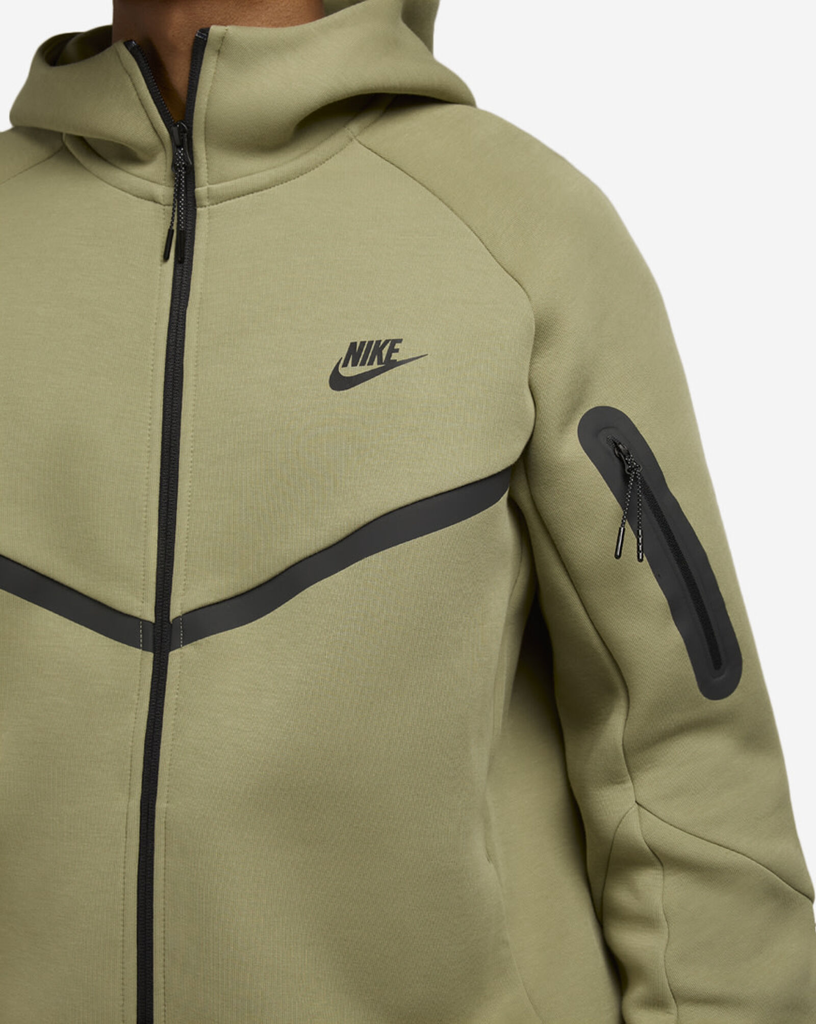 Shop Nike Tech Fleece Full-Zip Windrunner Hoodie HV0949-277 green ...