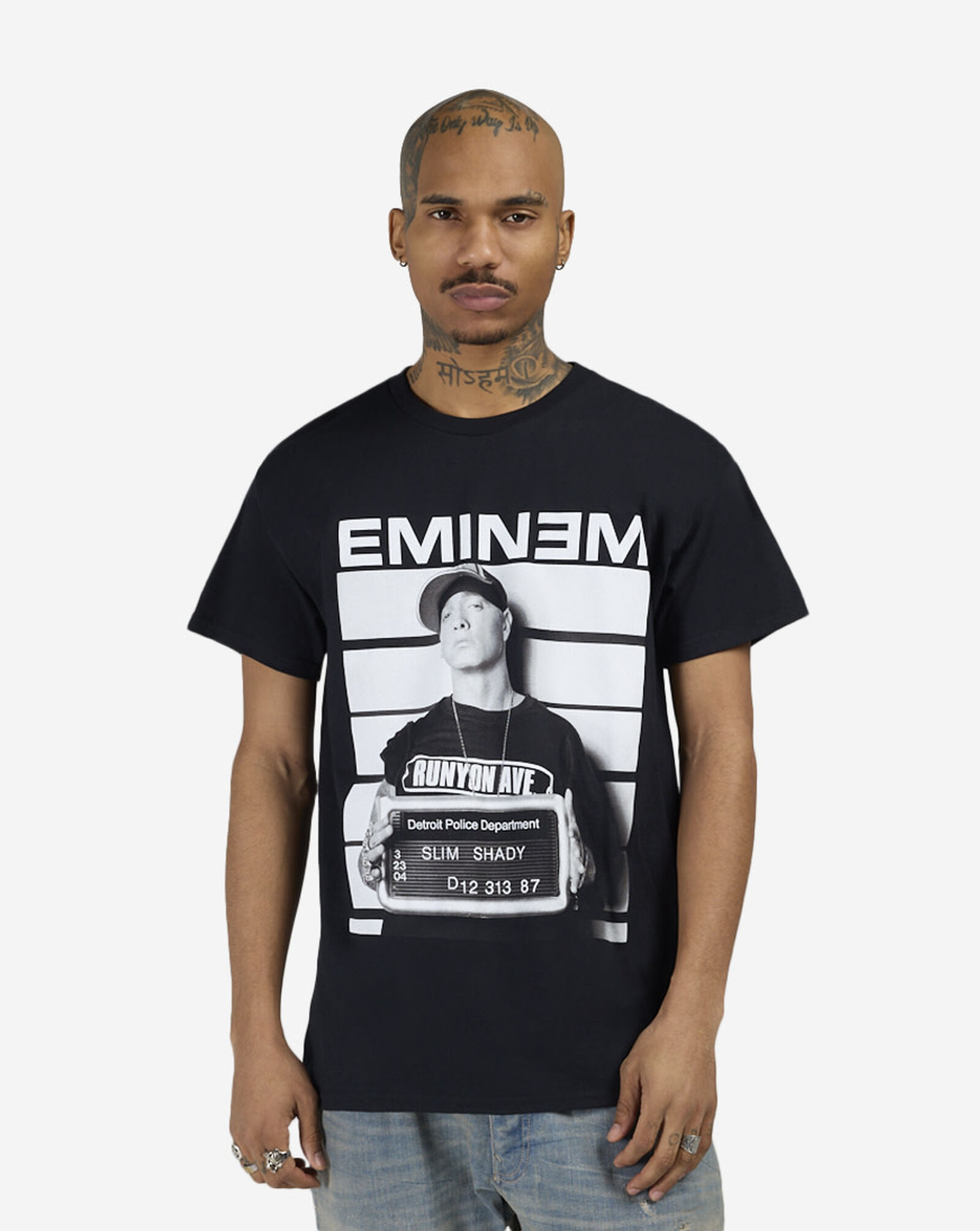 Shop Graphic Tees Eminem Slim Shady Mugshot Tee EMI150277 black ...