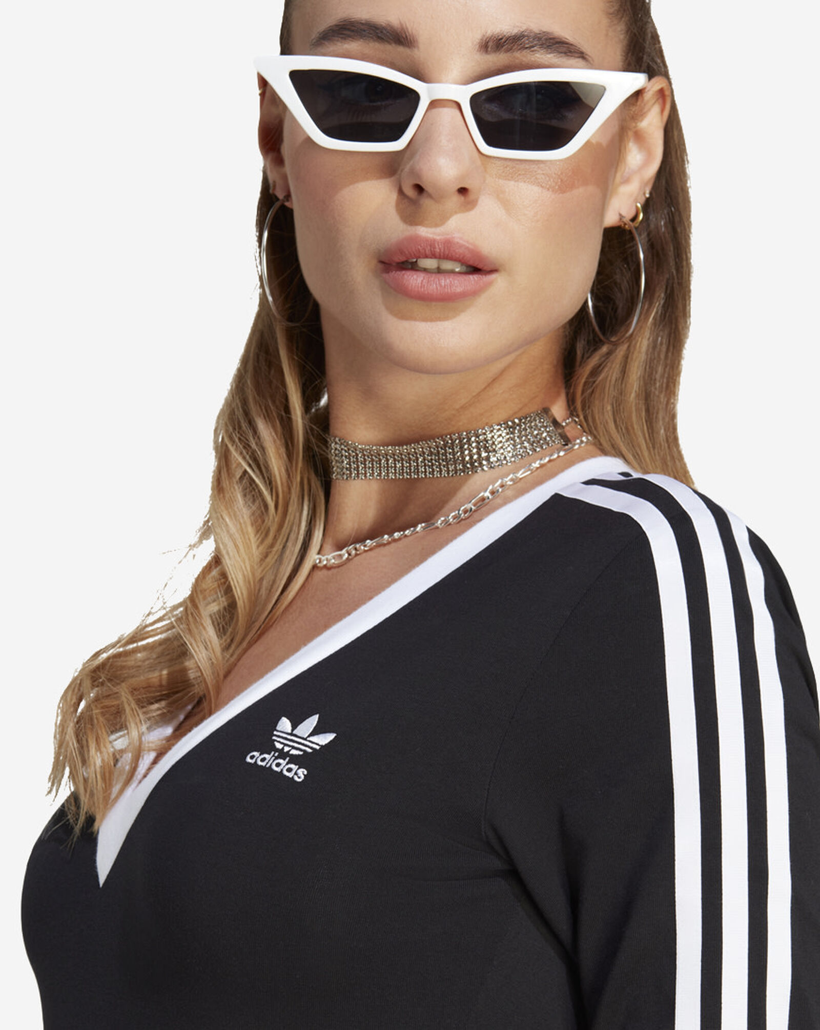 Shop adidas 3/4 Sleeve Maxi V Neck Dress IK0439 black | SNIPES USA