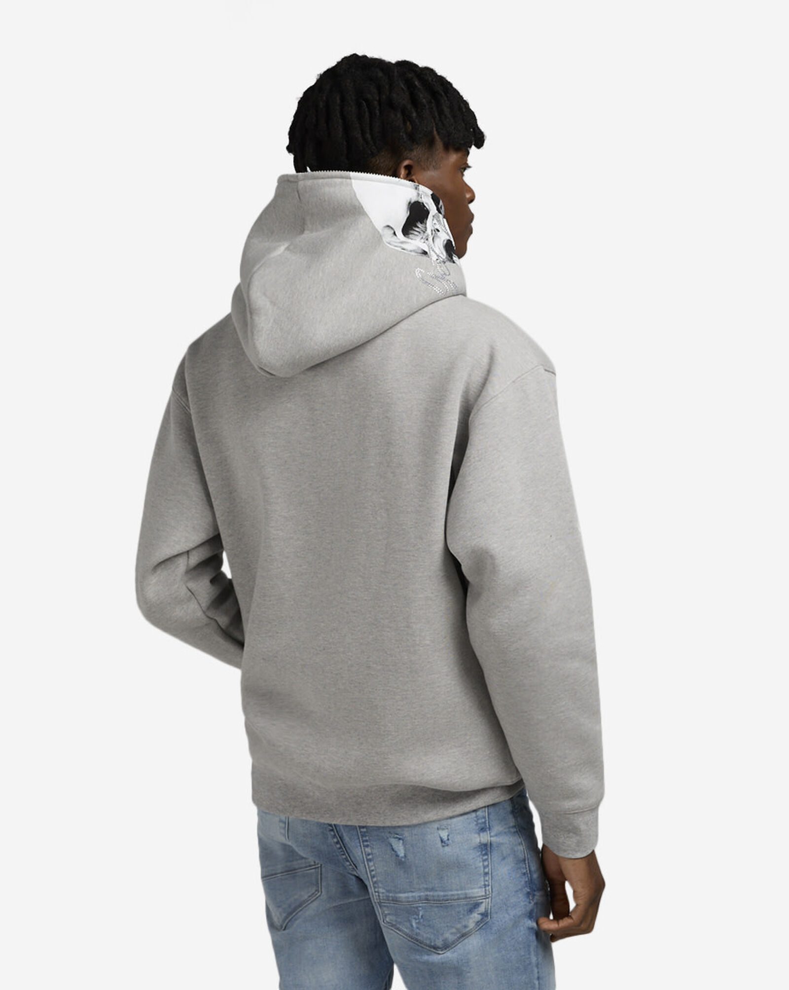 Shop Hasta Muerte Full Zip Skull Hoodie HM0CT002-GRY grey | SNIPES USA
