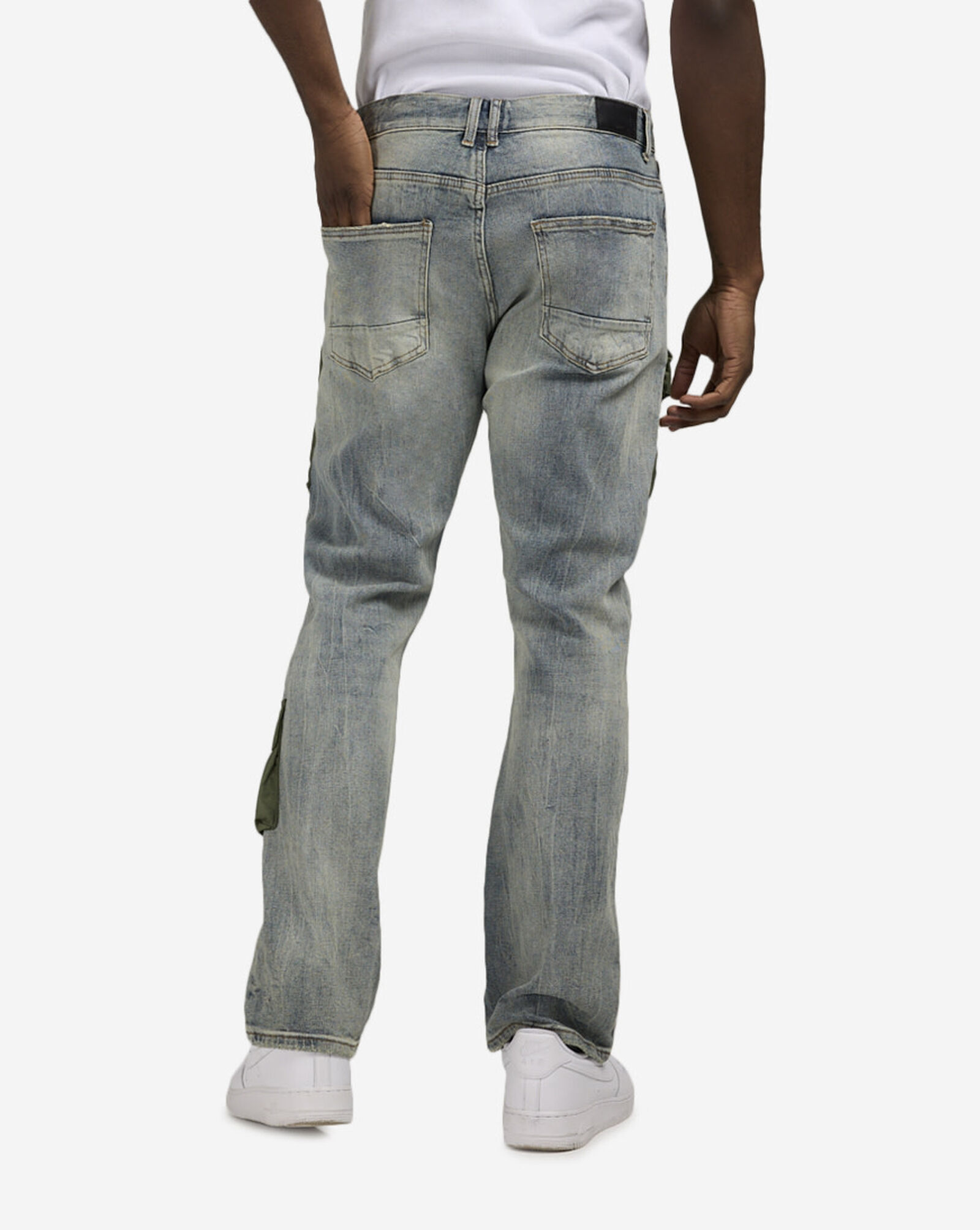 Shop Smoke Rise Nylon Utility Denim Jeans JP23731SNZ-OLV blue | SNIPES USA