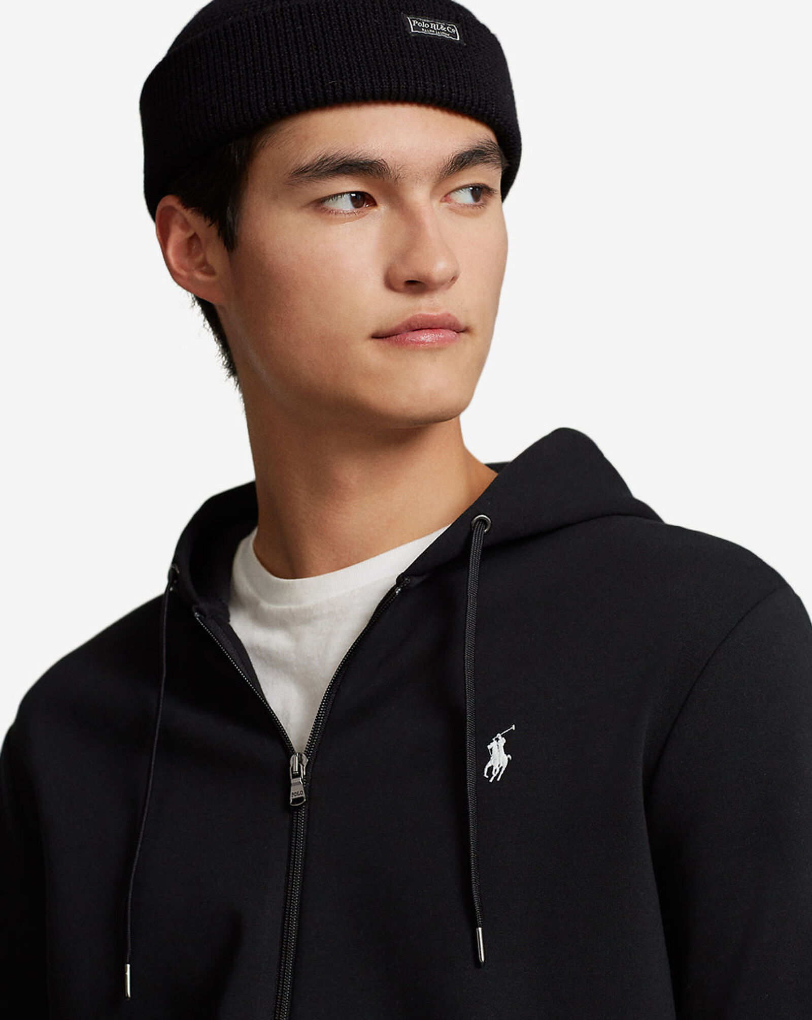 Shop Polo Ralph Lauren Double Knit Tech Hoodie 710888282001-BLK black ...