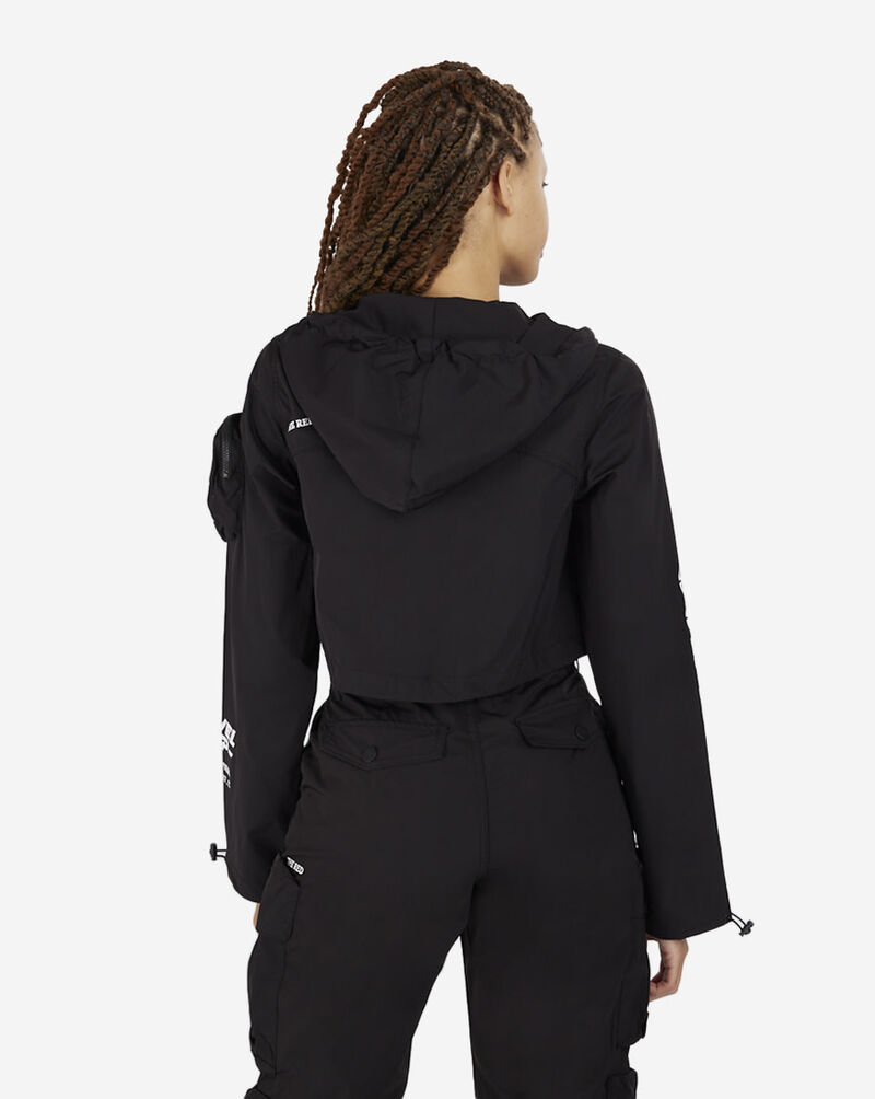 Shop Smoke Rise Cropped Full-Zip Hoodie EW23582SN-BLA black | SNIPES USA