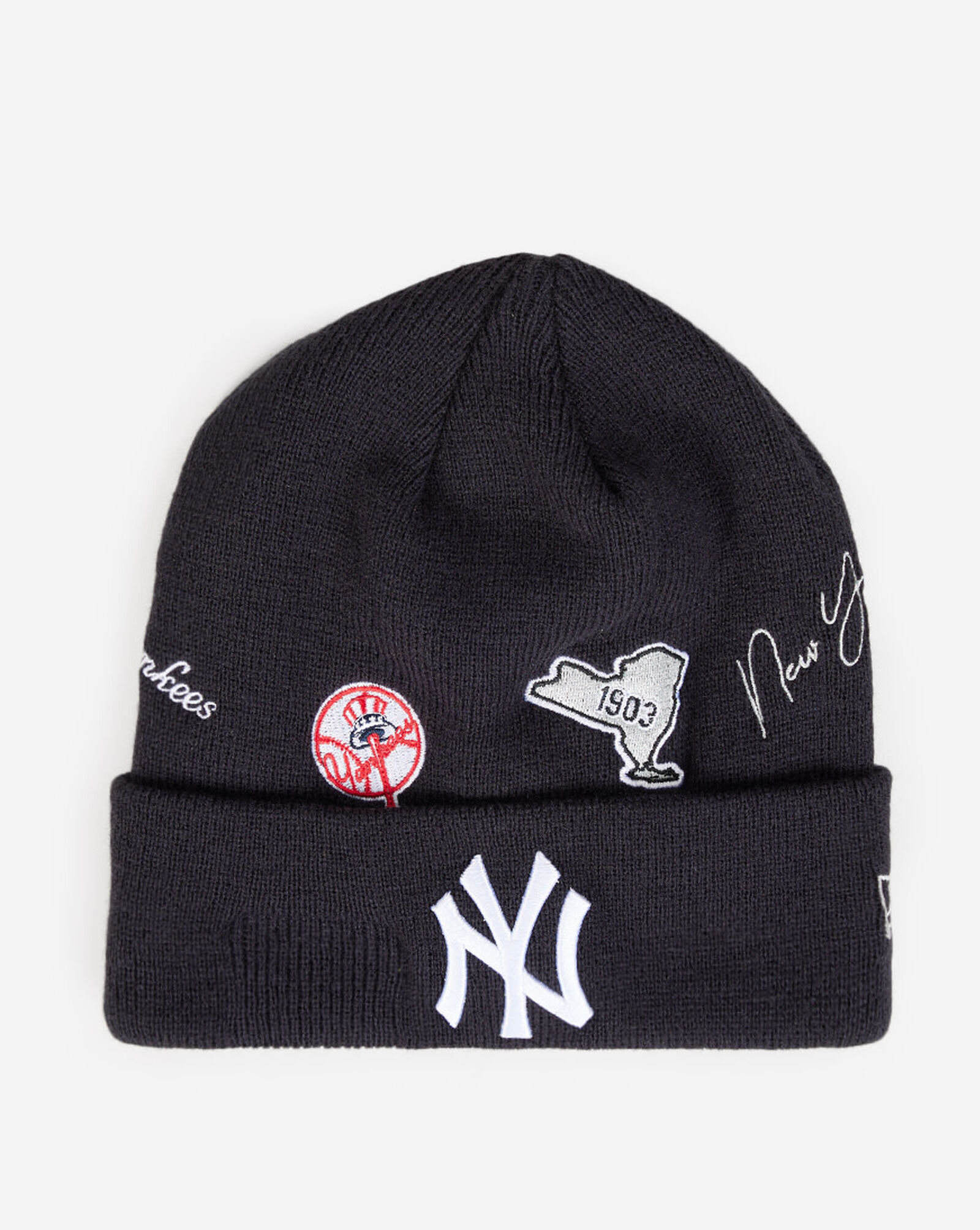 Shop New Era New York Yankees Knit Identity Beanie 60268062 black ...
