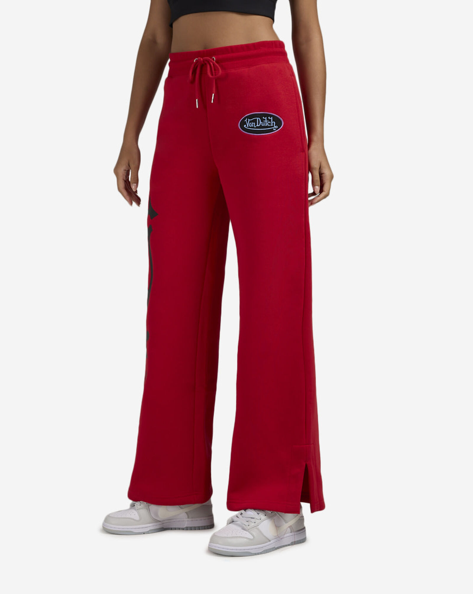 Shop Von Dutch Fleece Wide Leg Pants 7VND3A7061 red | SNIPES USA