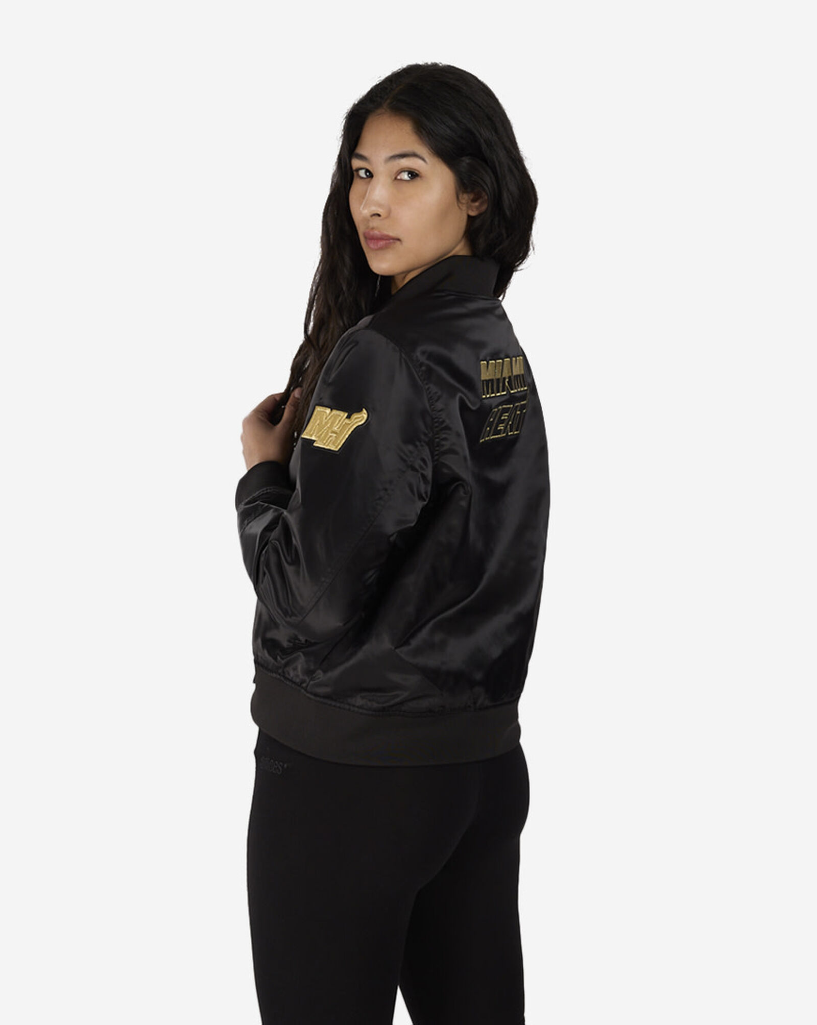 Shop PRO STANDARD Miami Heat Holiday Glam Satin Jacket BMHU512448-BLK black | SNIPES USA