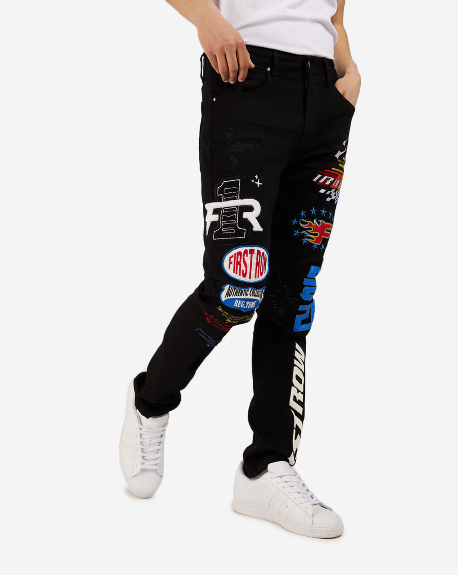 Shop First Row Racing Straight Jeans FRD2235S-BLK black | SNIPES USA