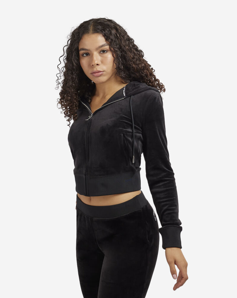 Shop Juicy Couture Big Bling Velour Full-Zip Hoodie J2FTV103-J0002 black | SNIPES USA