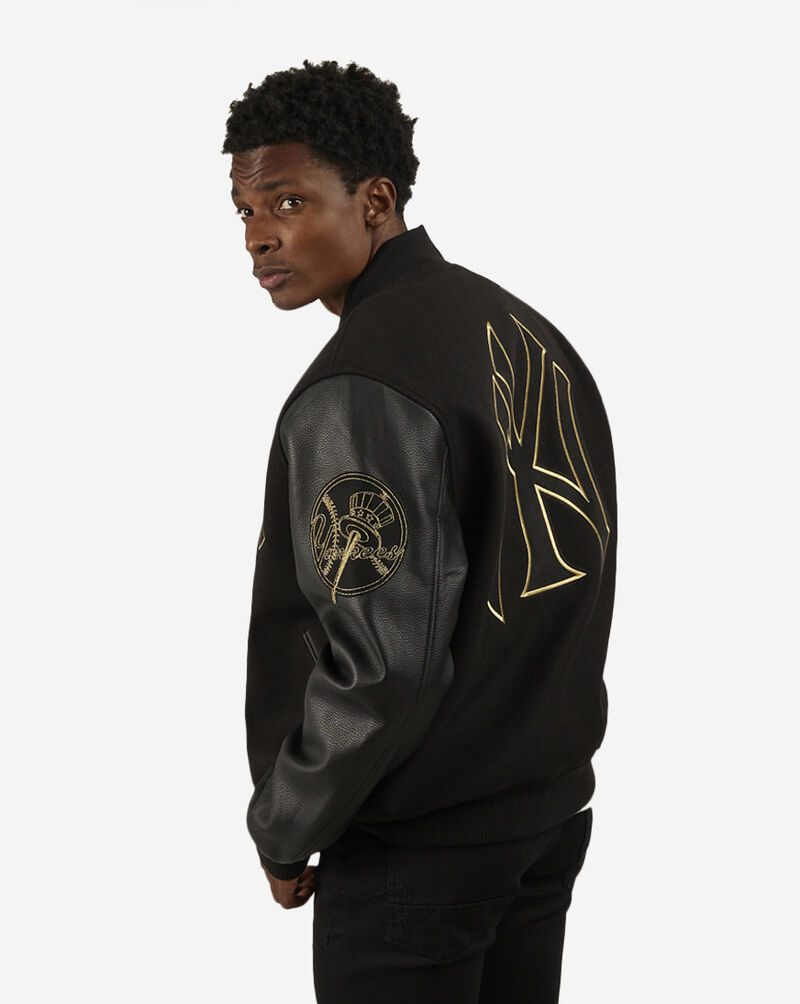 Shop PRO STANDARD Black and Gold New York Yankees Varsity Jacket ...