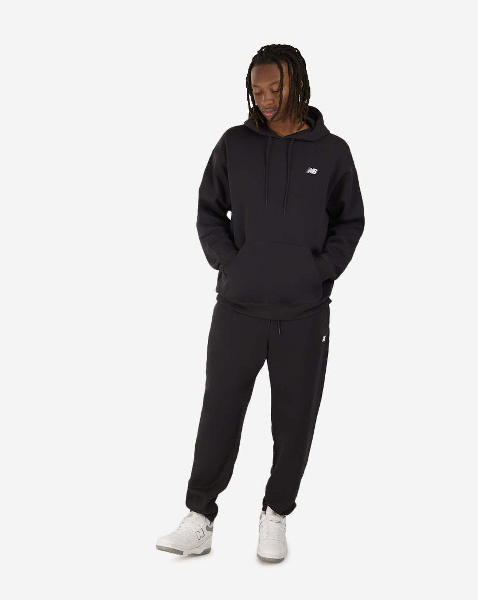 Shop New Balance Brushed Back Small Logo Hoodie MT41511-BK black ...