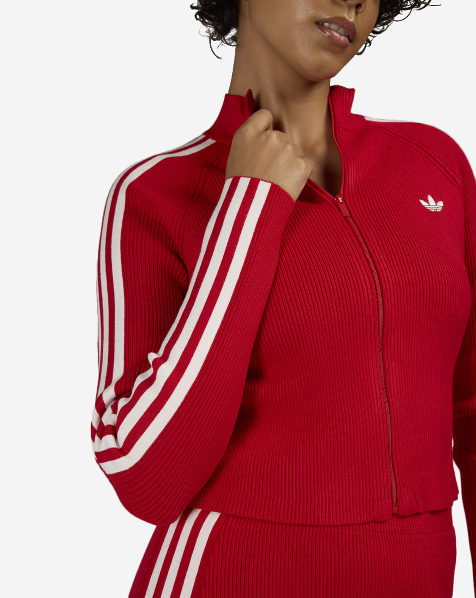 Shop adidas Adicolor 3-Stripes Slim Knit Track Top JY2598 red | SNIPES USA