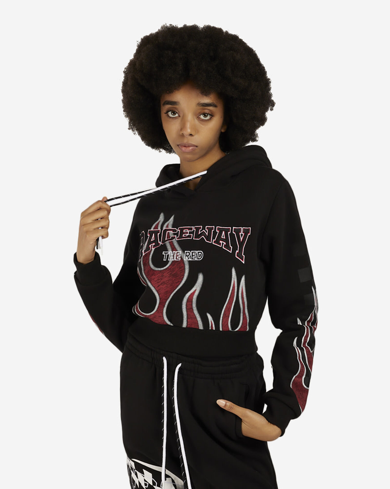 Shop Smoke Rise Racing Cropped Hoodie NO23986SN-BLK black | SNIPES USA