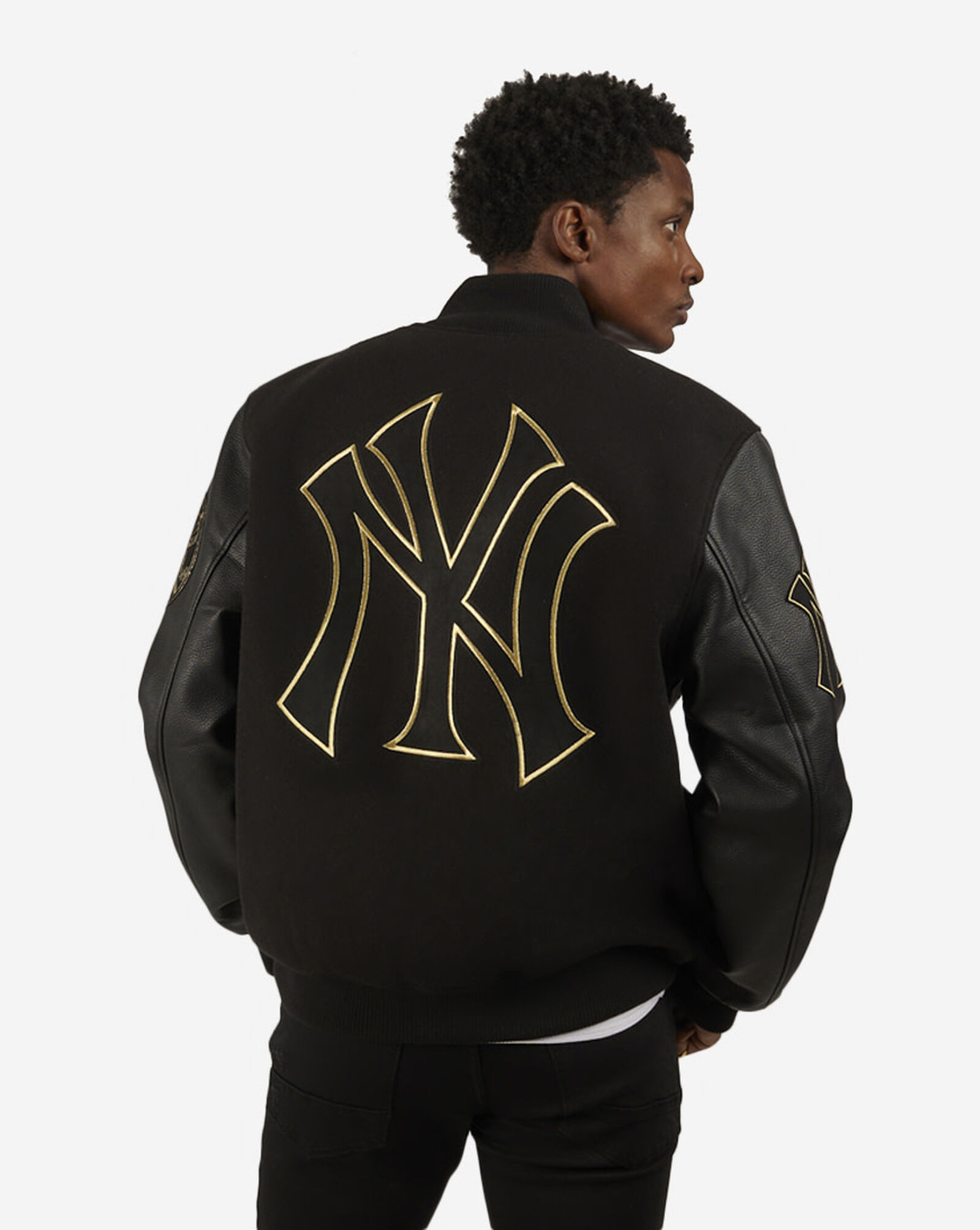 Shop PRO STANDARD Black and Gold New York Yankees Varsity Jacket ...