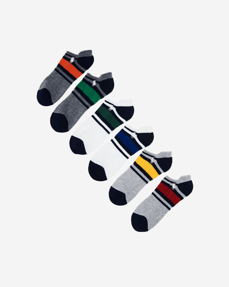 Shop Polo Ralph Lauren 6PK Multi Stripe Low Cut Socks 827452PK2-072 ...