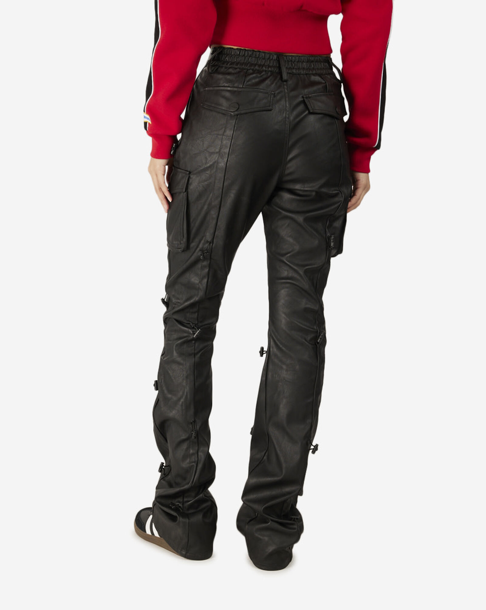 Shop Smoke Rise Multi Bungee Stacked Pants AP23886SN-BLK black | SNIPES USA