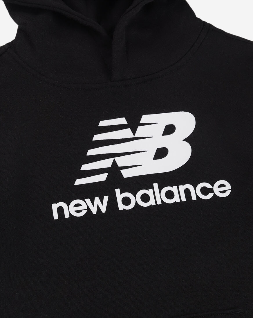 Shop New Balance Boys' Fleece Pullover Hoodie LAK43J02BKF black