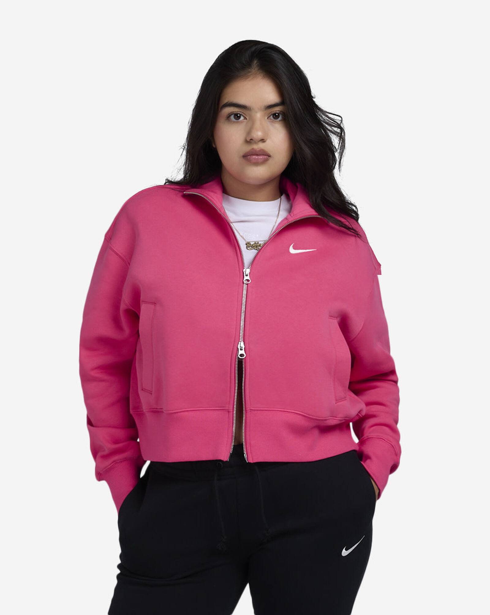 Shop Nike NSW Phoenix Fleece Oversized Track Jacket FZ3204-629 pink | SNIPES USA