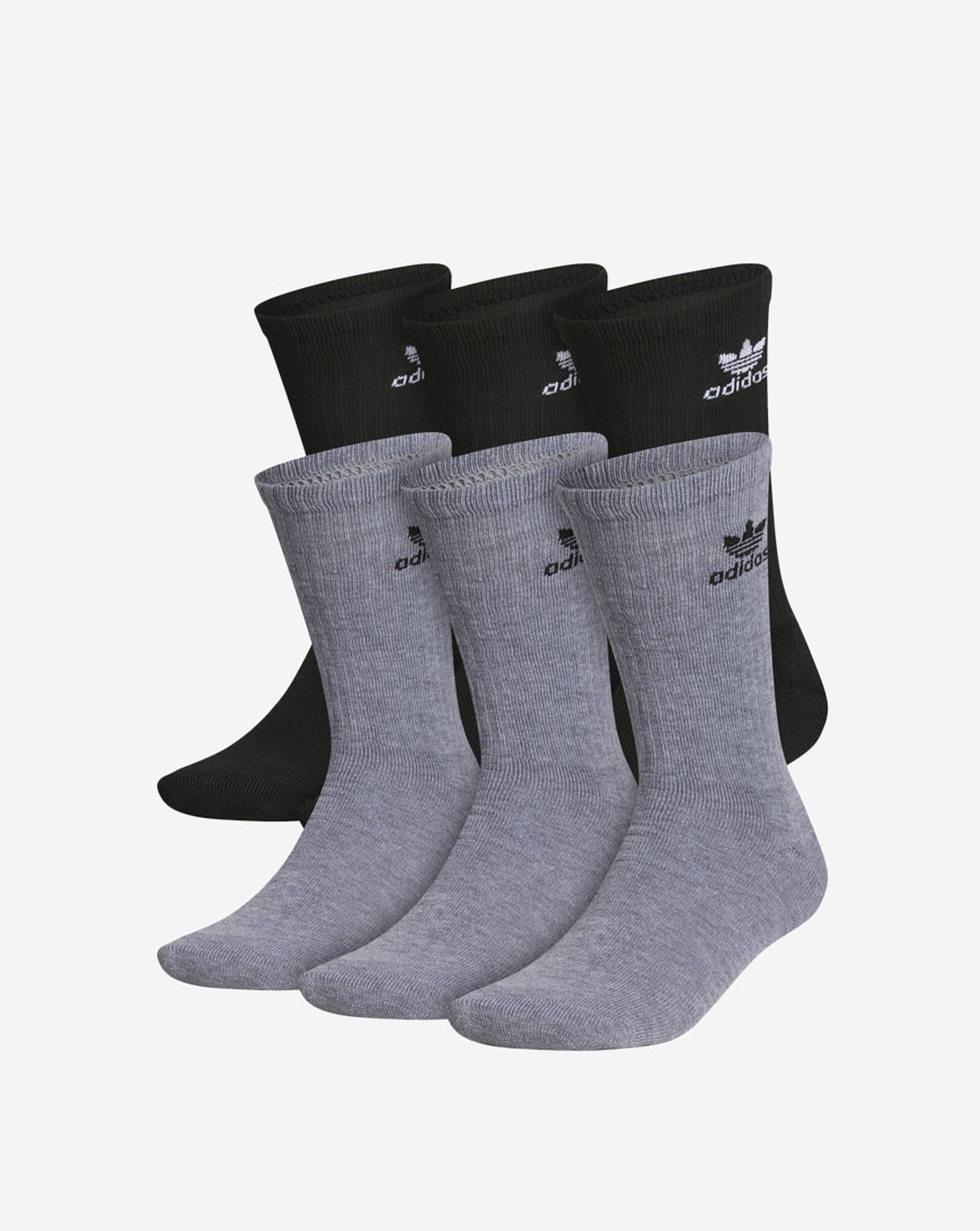 Shop adidas Trefoil 6 Pack Crew Socks CH7676-035 grey | SNIPES USA