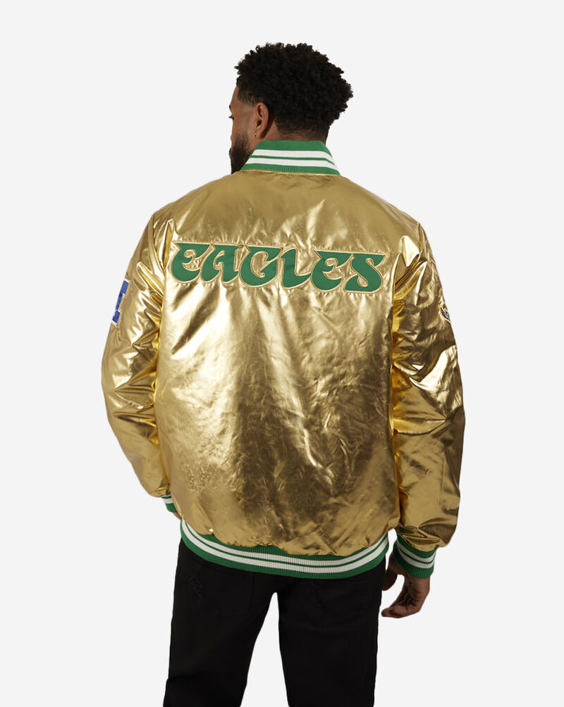 Shop Starter Philadelphia Eagles Satin Jacket LS3L0853-EAG gold ...