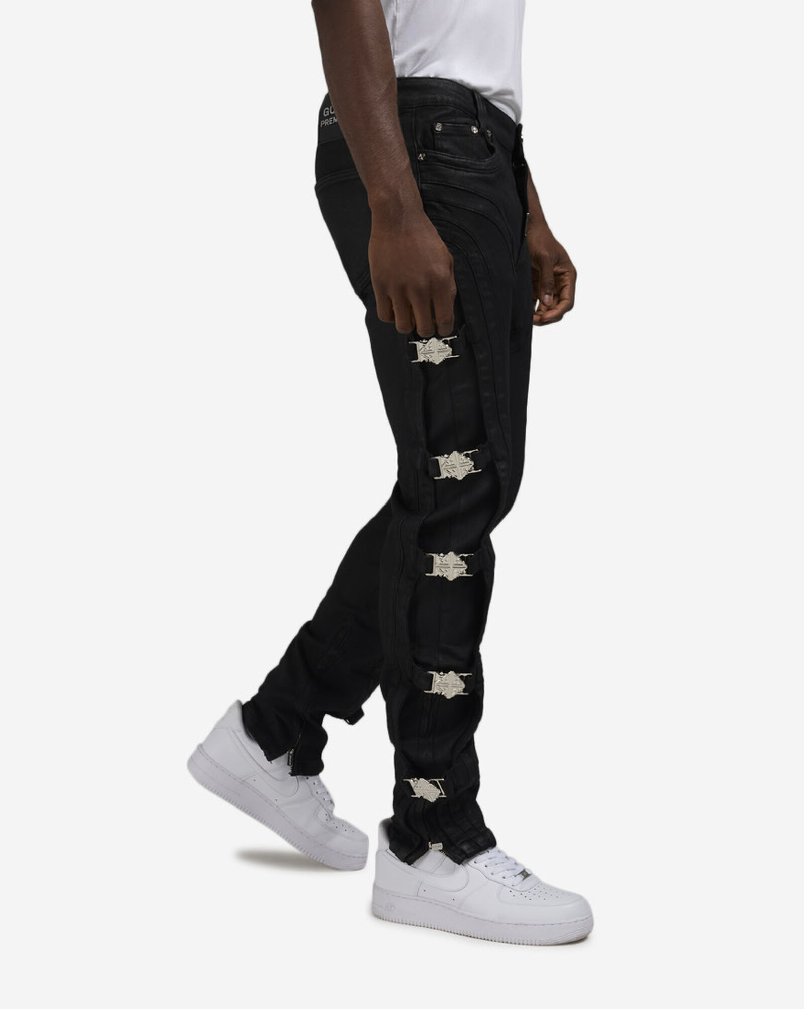 Shop Guapi Obsidian Buckle Denim Jeans OBSIDIAN-BLK-BUCKLE black | SNIPES USA