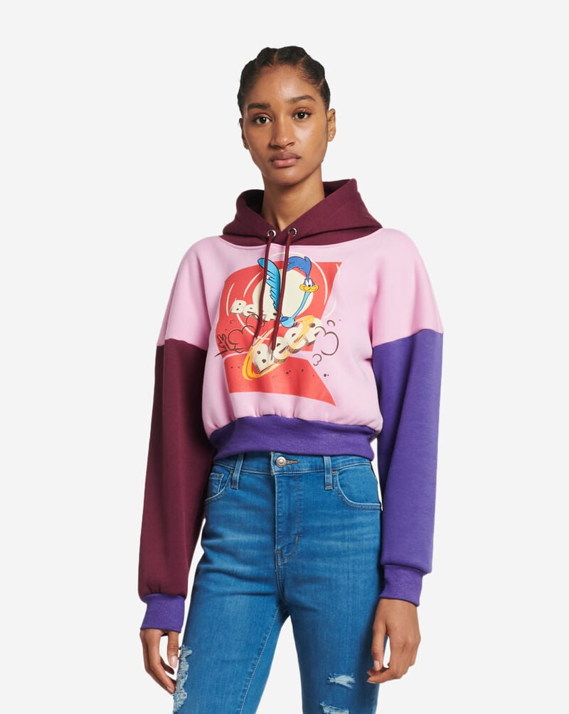 Shop MEMBERS ONLY Looney Tunes Cropped Hoodie FWL090510-PNK pink ...