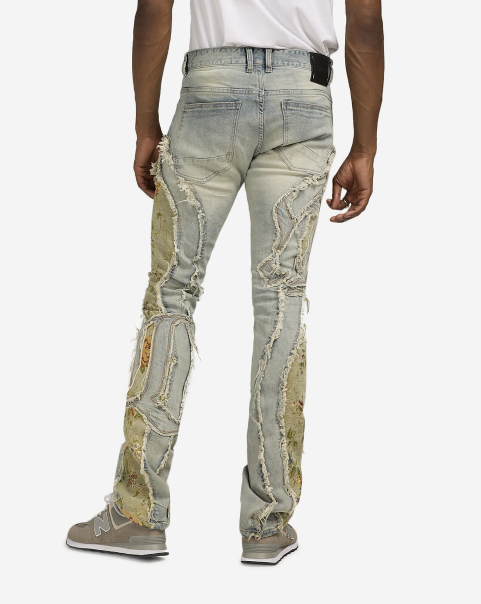 Shop Smoke Rise Tapestry Panel Monogram Jeans JP24513SNZ-BLU blue ...