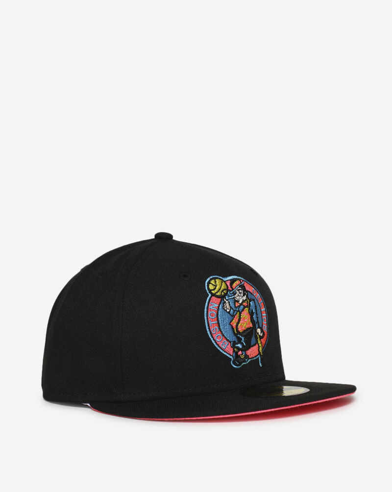 Shop New Era 59Fifty Boston Celtics Pink Glow Fitted Hat 70643198 black ...