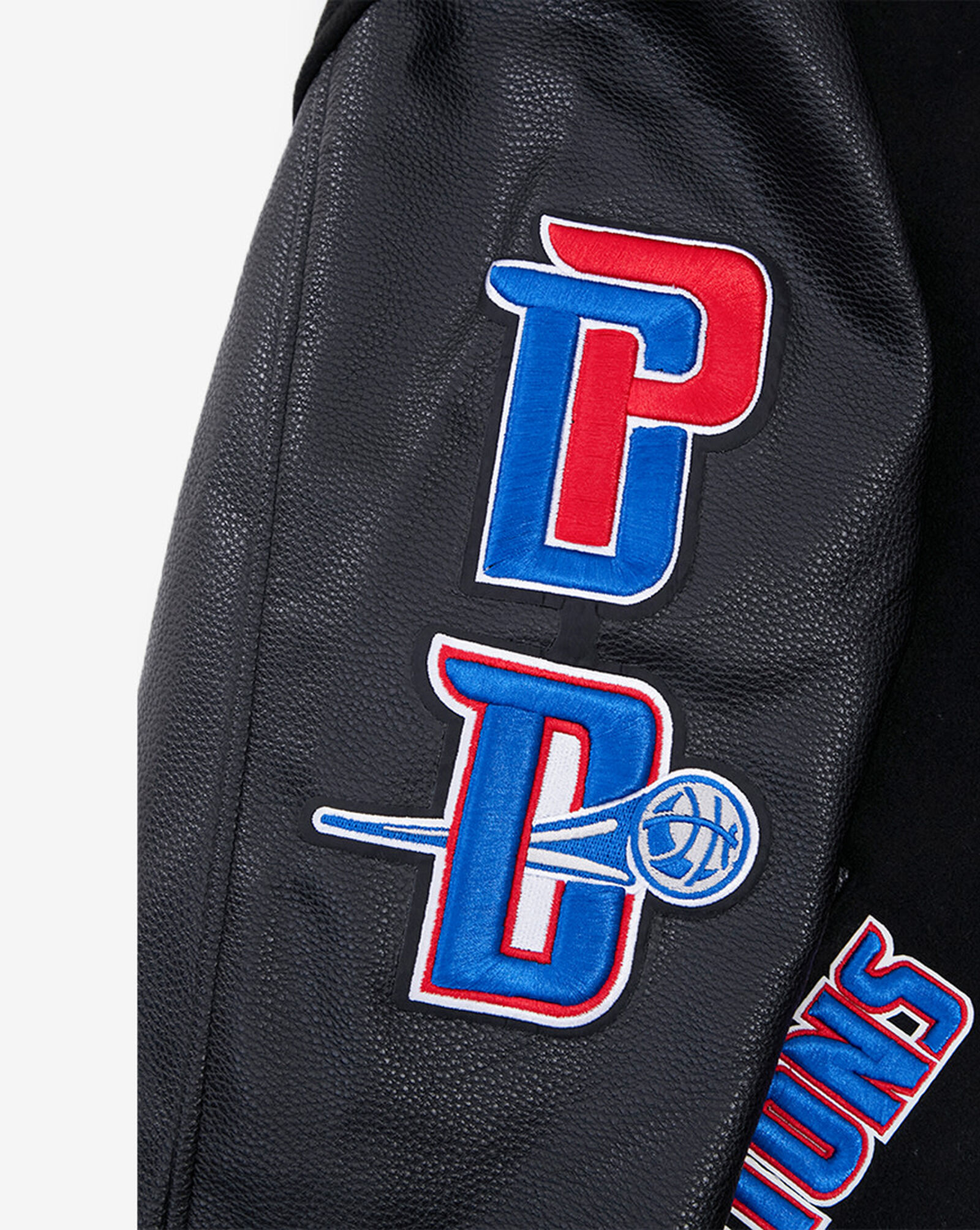 Shop Pro Standard Detroit Pistons Logo Varsity Jacket BDP651680 black ...