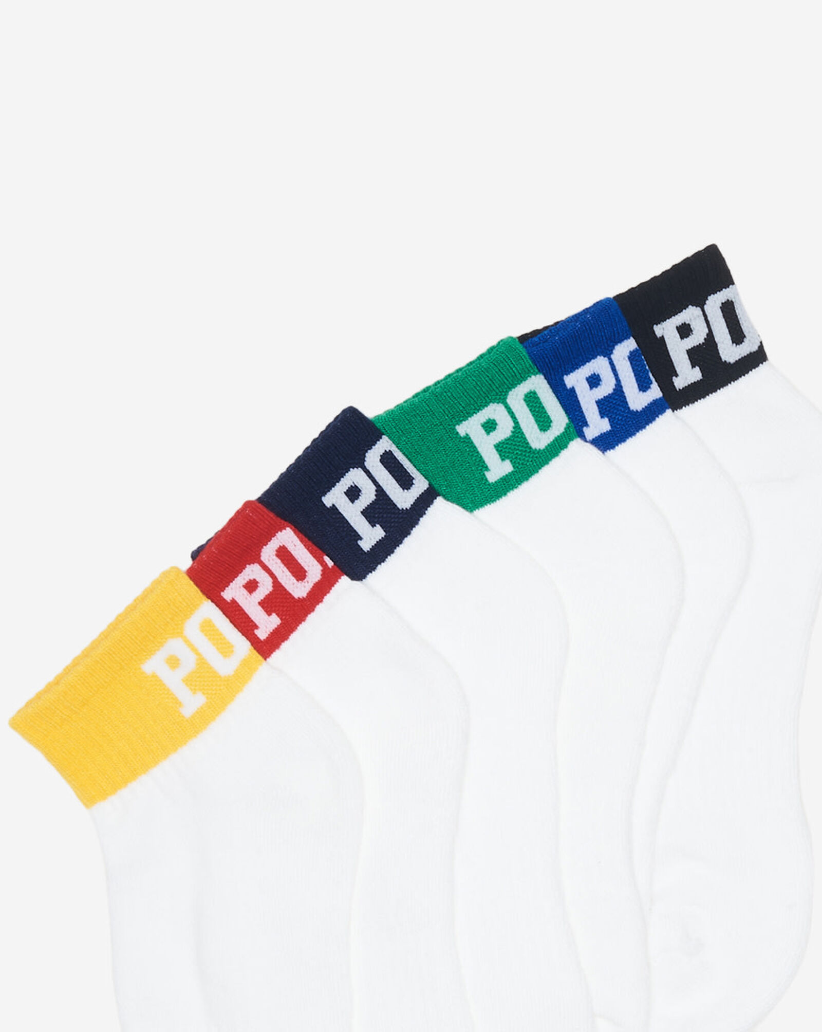 Shop Polo Ralph Lauren Color Block Cuff Quarter Socks 6 Pack 824455PK2 ...