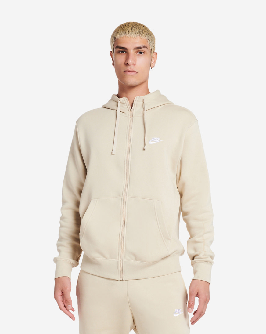 Shop Nike NSW Club Hoodie Full Zip BV2645-206 beige | SNIPES USA