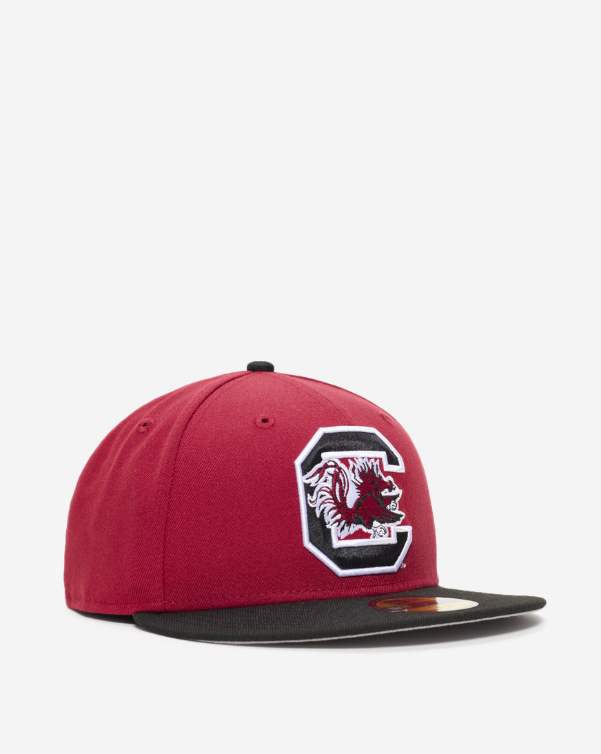 Shop New Era 59Fifty South Carolina Logo Fitted Hat 70814543 red ...